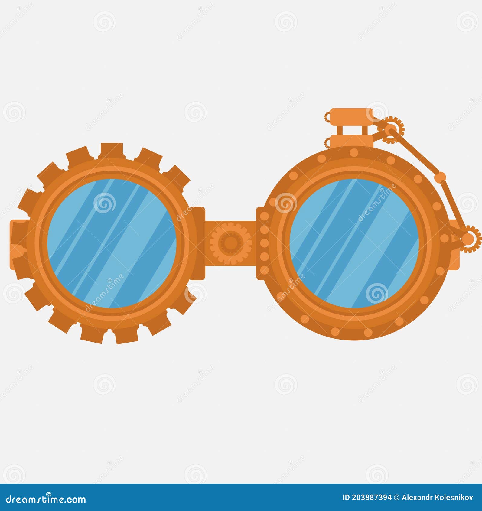 Steampunk Goggles, Antique Mechanical Device Or Mechanism Vector ...