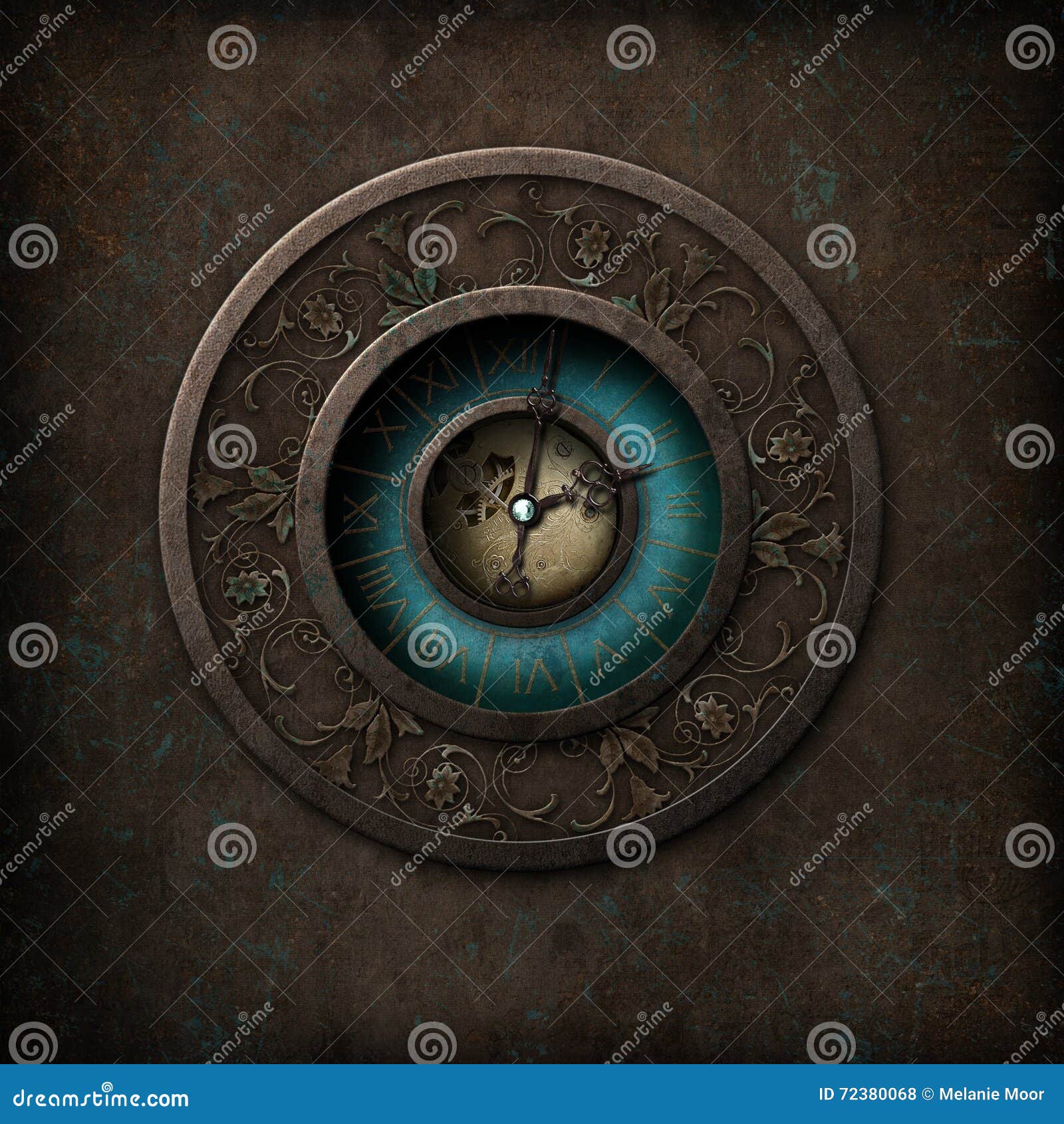 Steampunk Gothic Clock stock illustration. Illustration of timepiece ...