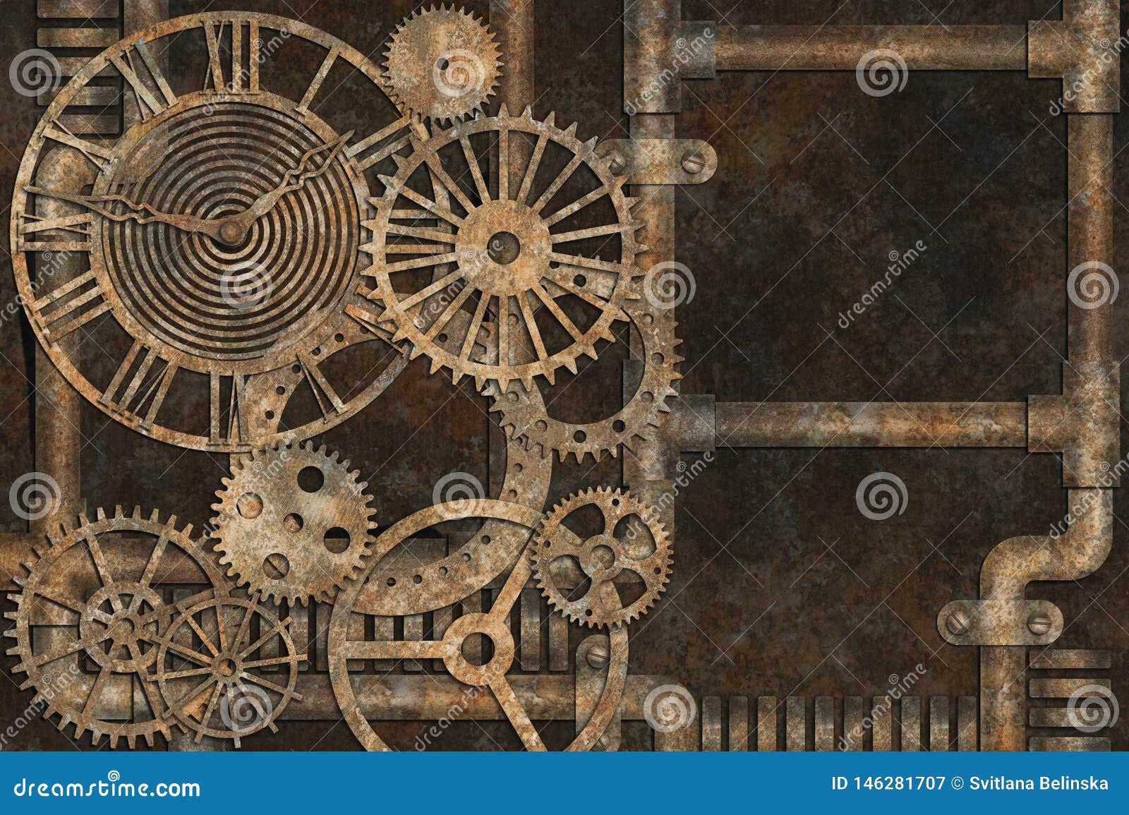 Steampunk Grunge Industrial Machine Background Stock Illustration ...