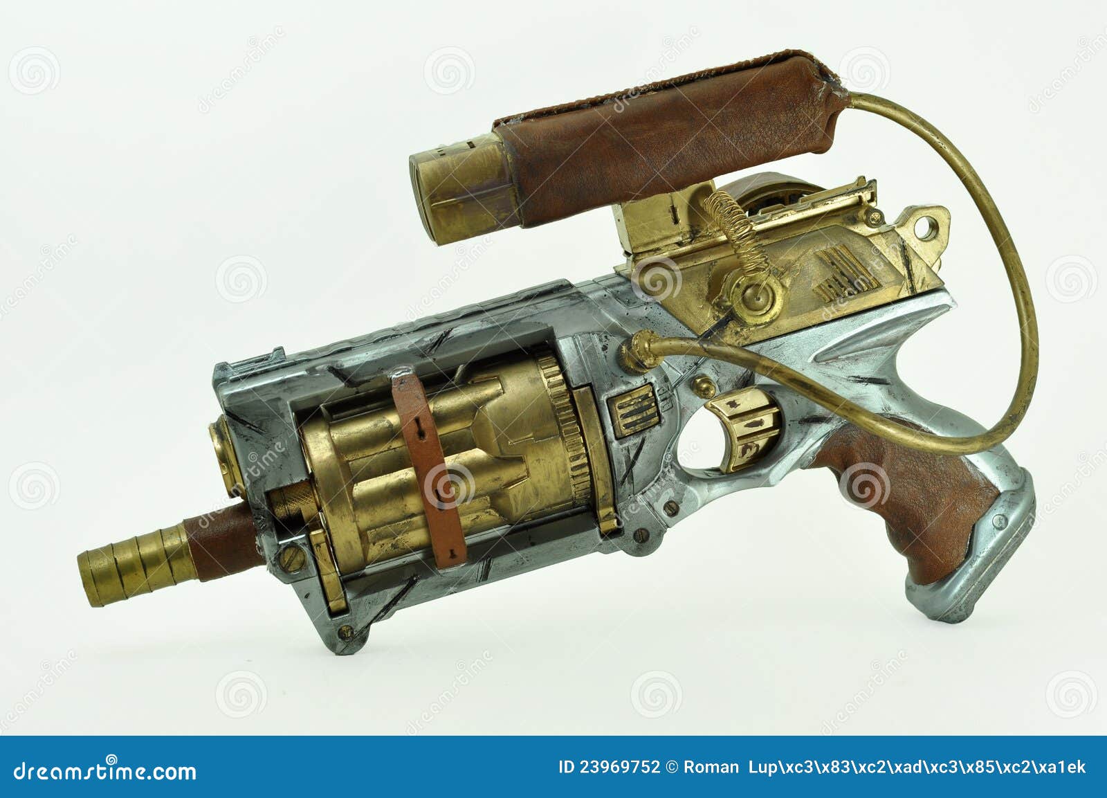 Steampunk gun stock photo. Image of silver, shot, revolver - 23969752