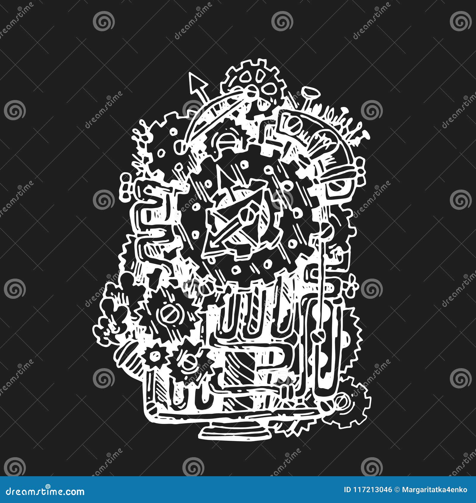 Steampunk Hand Drawn Illustration Stock Vector - Illustration of ...