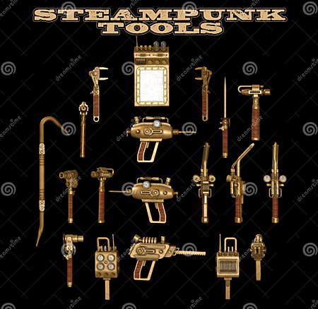 Steampunk hand tools stock image. Image of concepts, fictional - 23844335