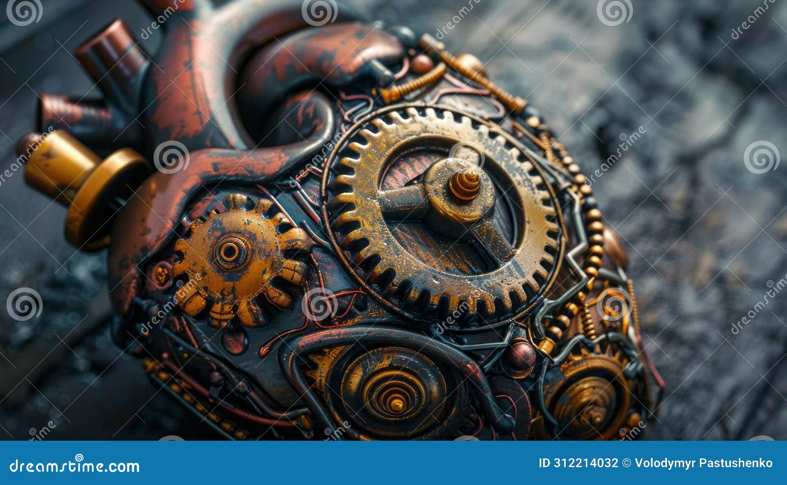 Steampunk Heart. Mechanical Heart Made of Cogs and Gears Stock Photo ...