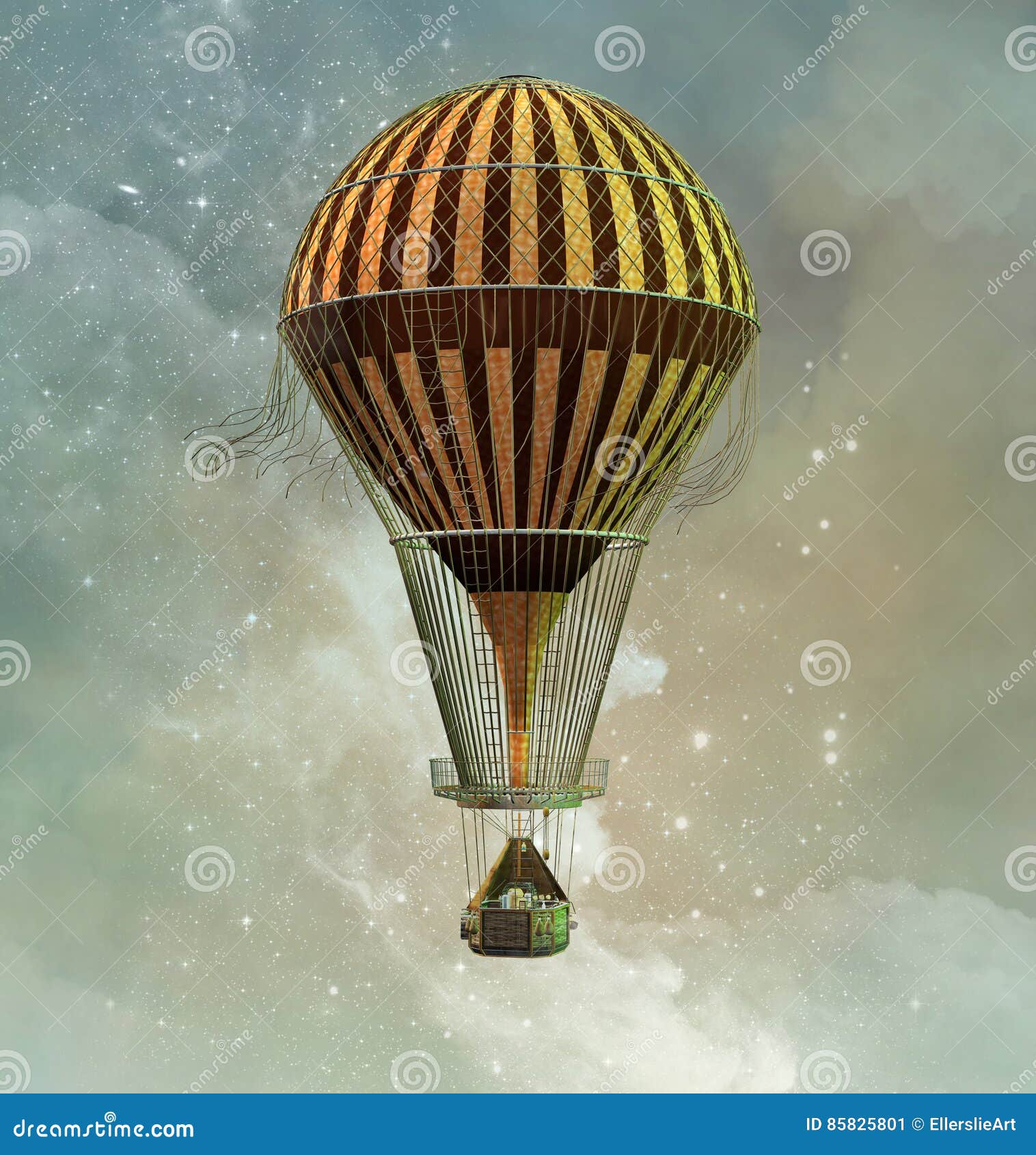 Steampunk Hot Air Balloon Stock Image | CartoonDealer.com #85825801