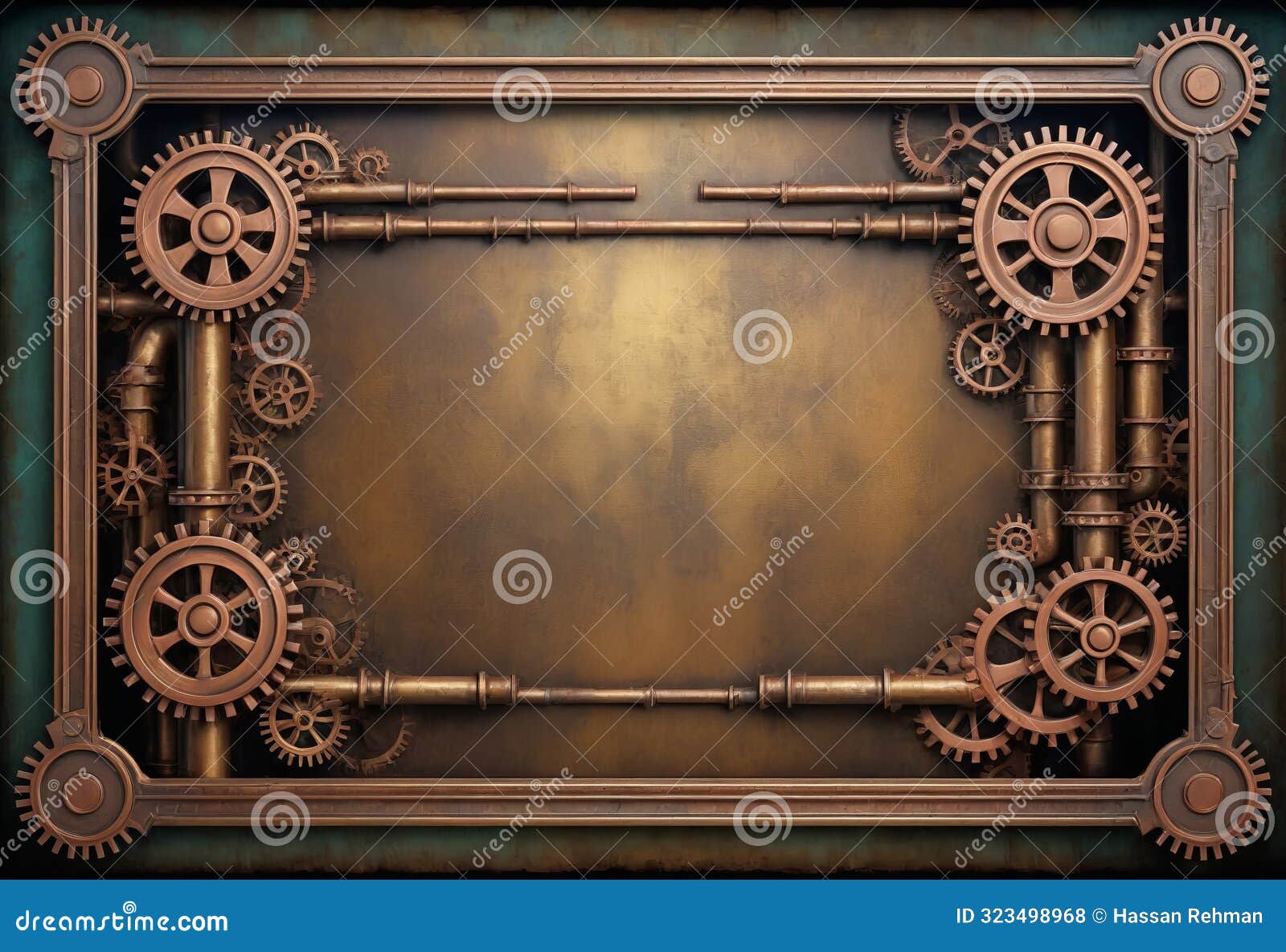 Steampunk Industrial Border Frame Background Stock Illustration ...
