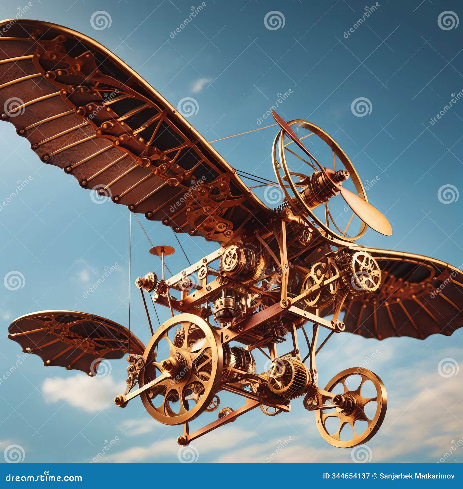 Steampunk Inspired Ornithopter Stock Illustration - Illustration of ...
