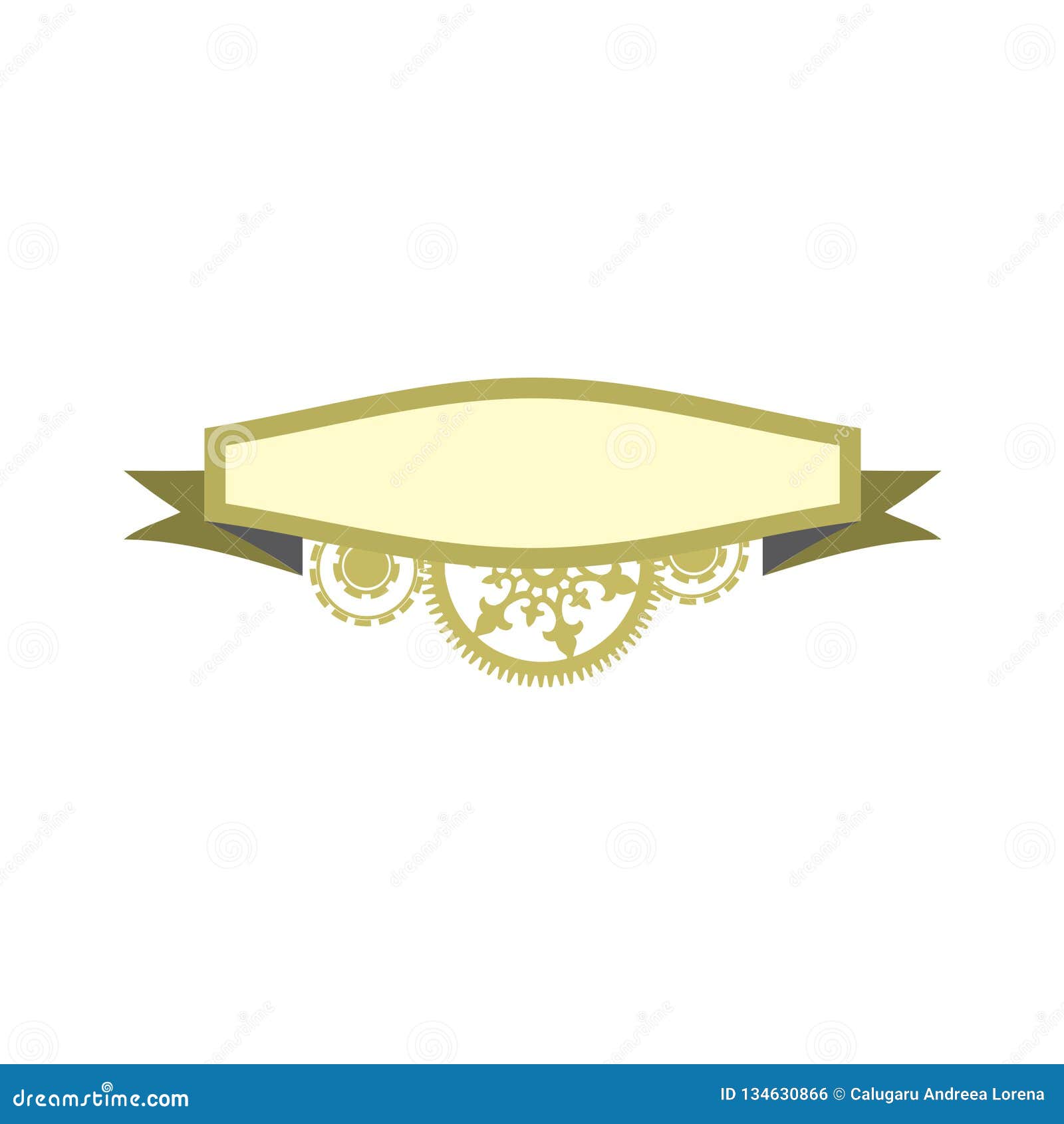 Steampunk label design stock vector. Illustration of fleur - 134630866