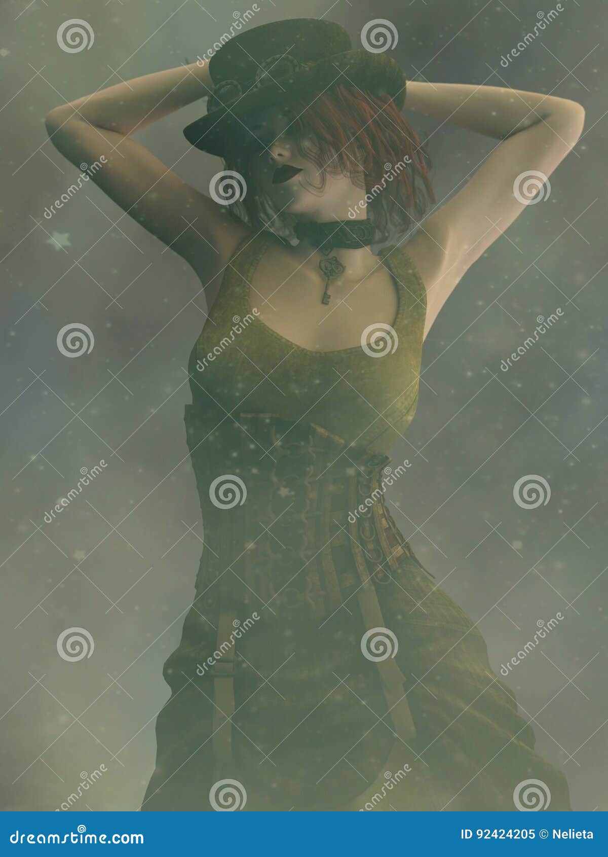Steampunk Lady Necromancer Stock Image | CartoonDealer.com #143235673