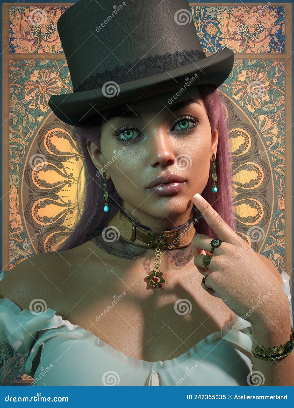 Steampunk Lady Necromancer Stock Image | CartoonDealer.com #143235673