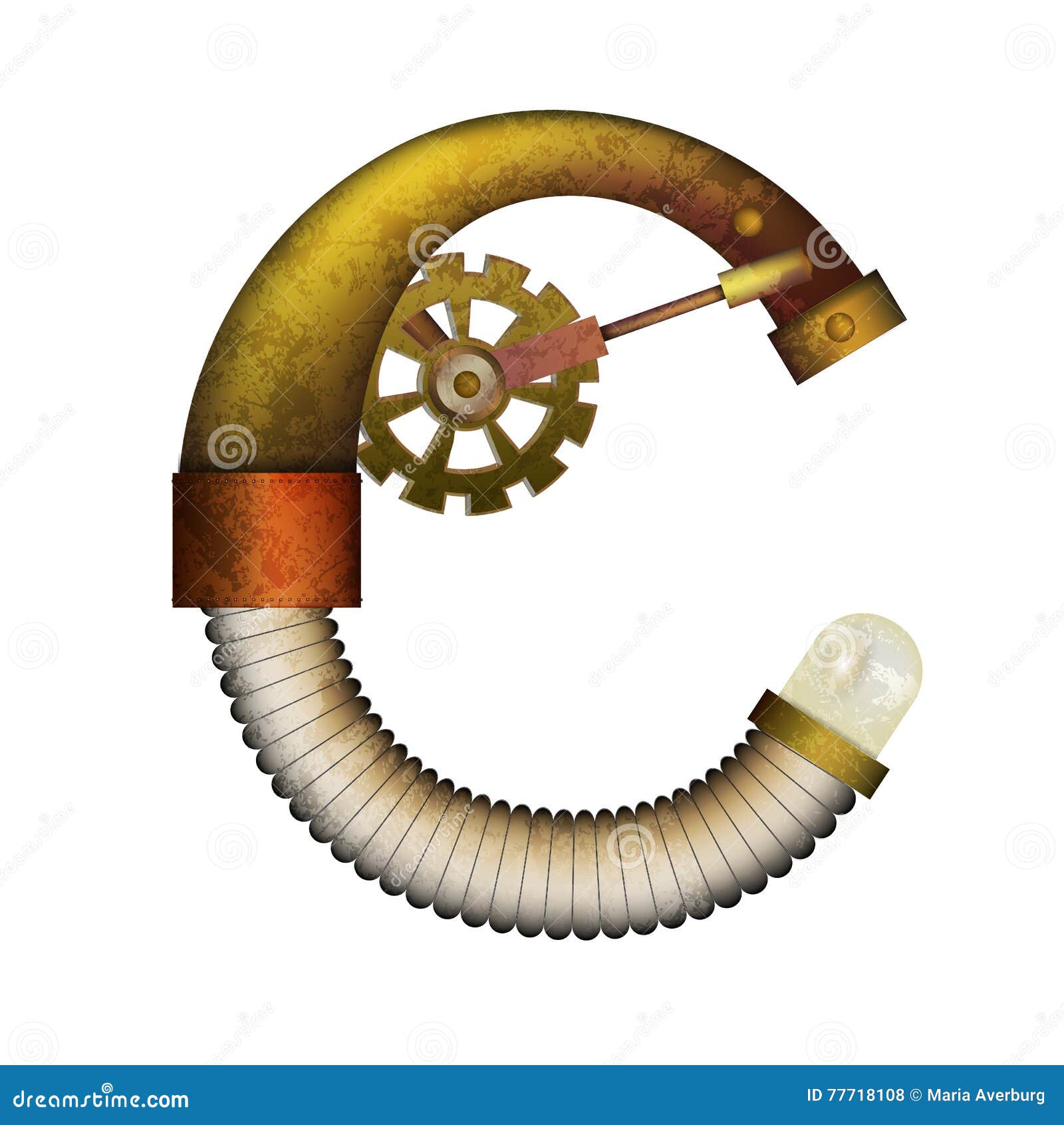 Steampunk Letter Isolated on White Vector Stock Vector - Illustration ...