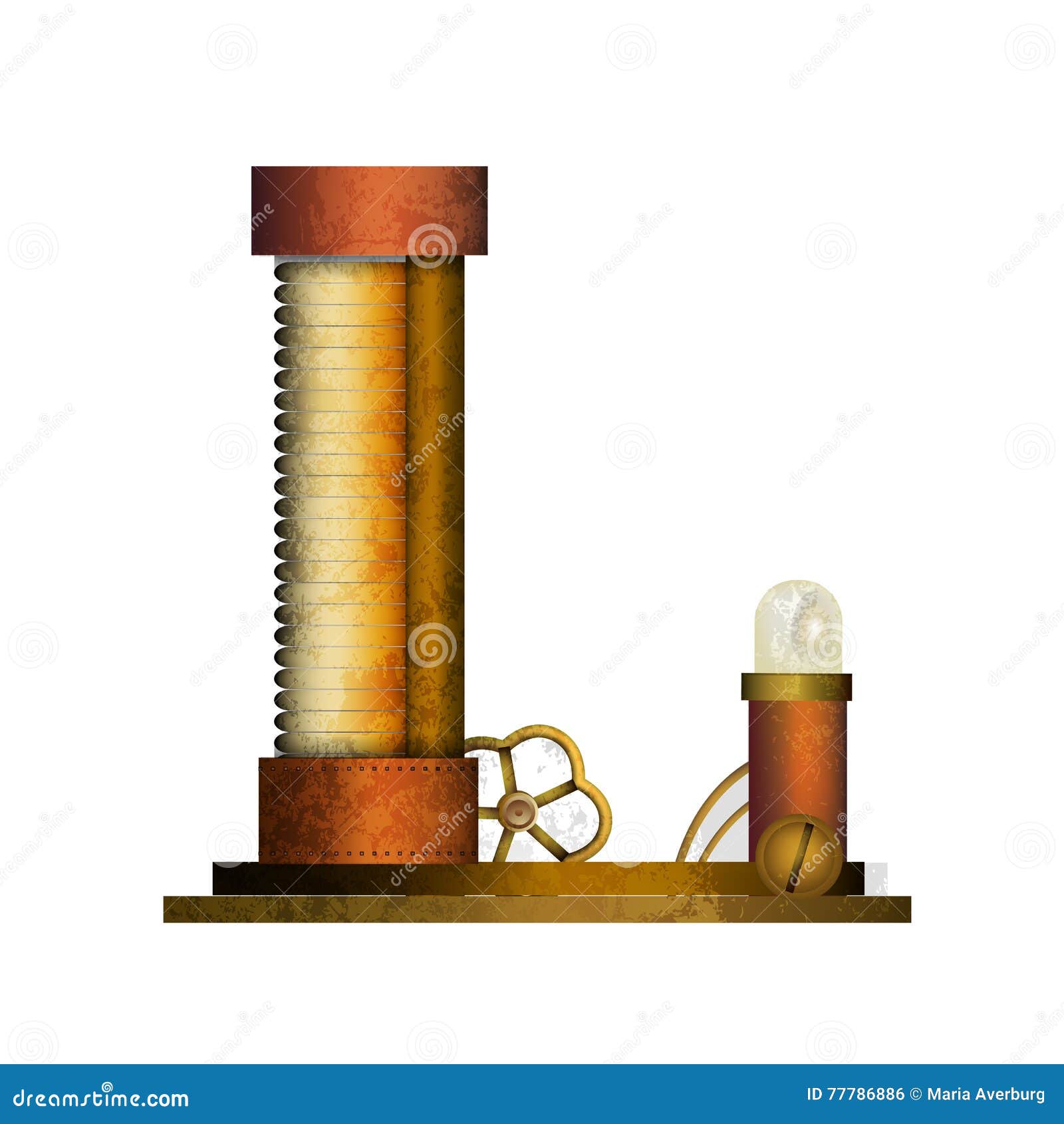 Steampunk Letter Isolated on White Vector Stock Vector - Illustration ...