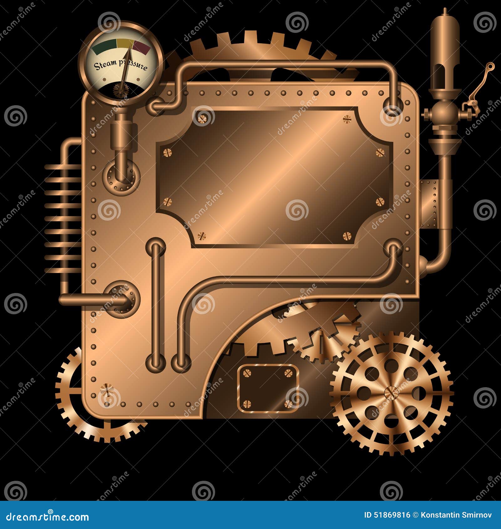 Steampunk machine stock vector. Illustration of dial - 51869816