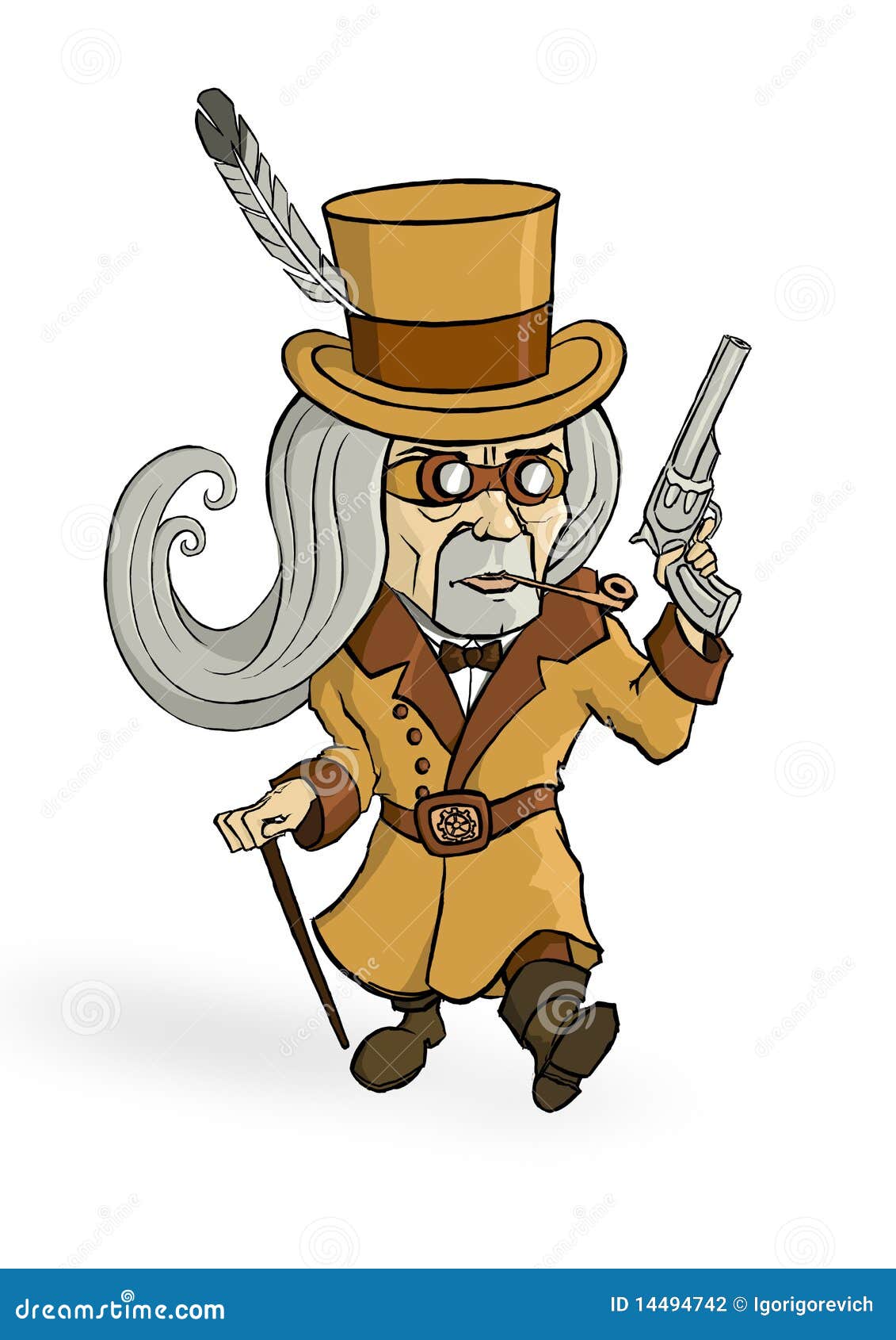 Steampunk man stock illustration. Illustration of gothic - 14494742