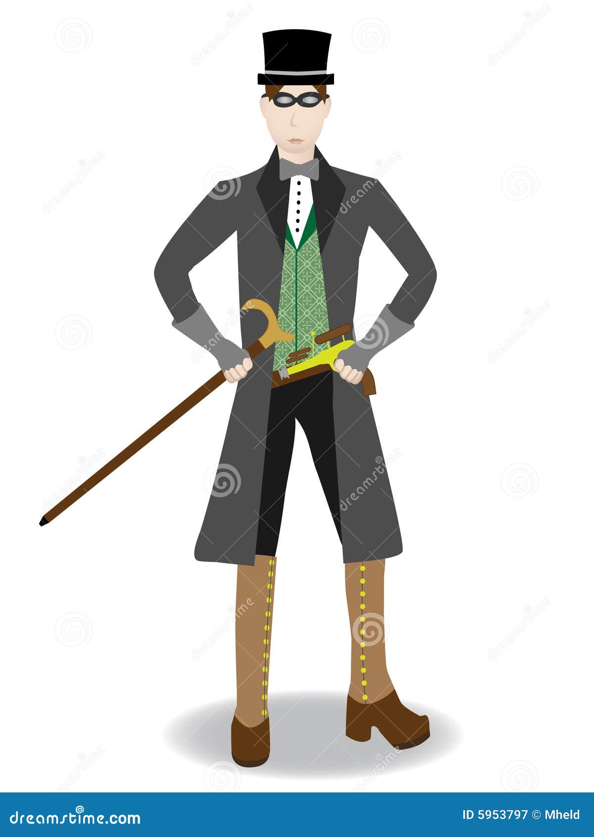 Steampunk Man Standing Isolated Vector Stock Vector - Illustration of ...