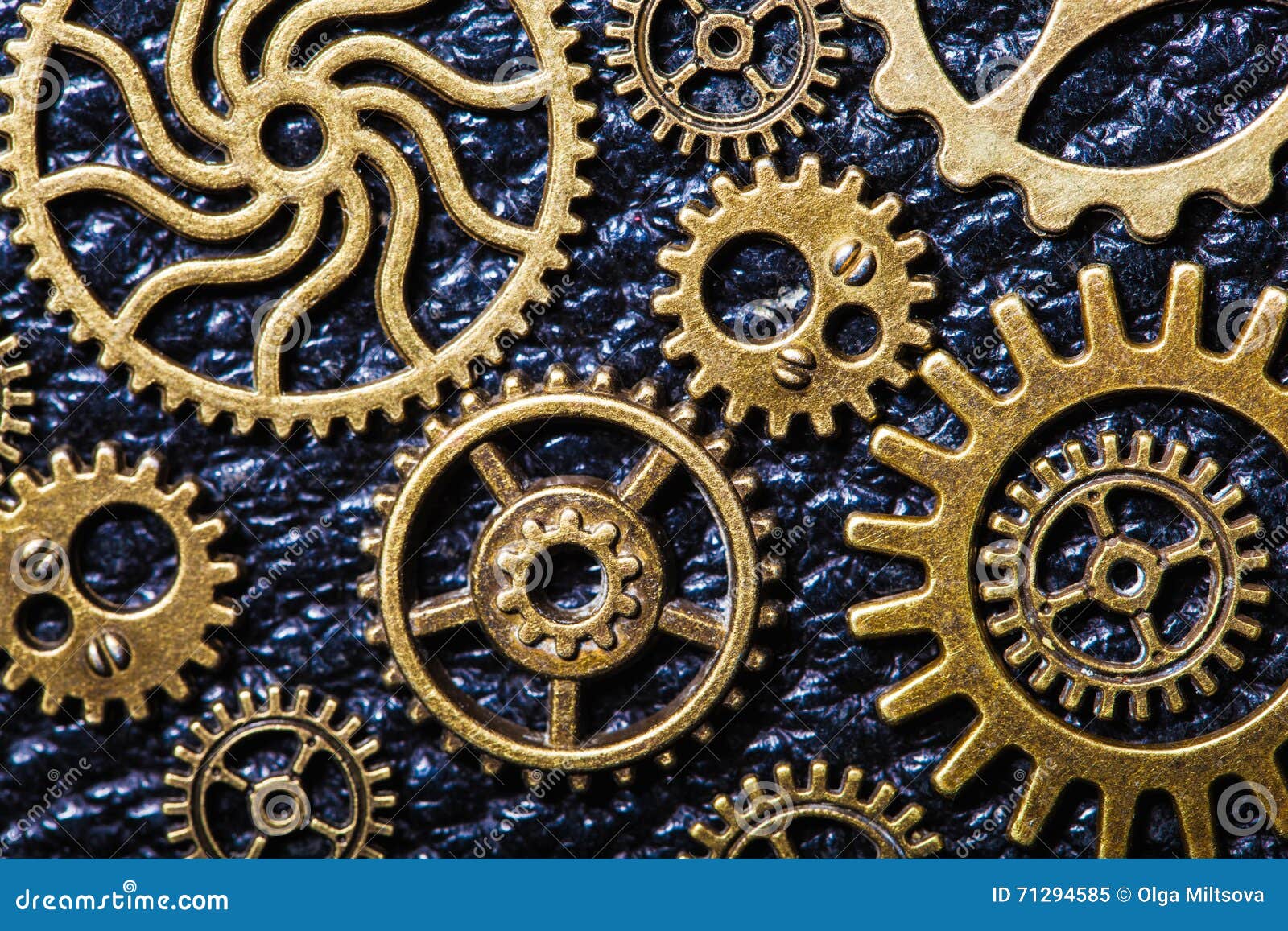 Steampunk Mechanical Cogs Gears Wheels On Red Background Stock Photo ...
