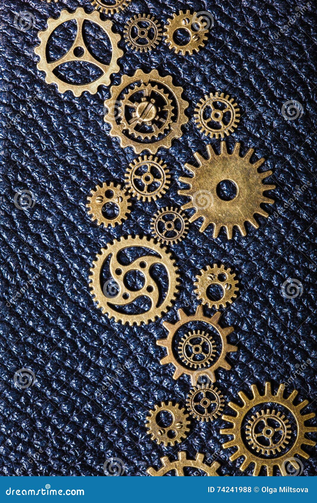 Steampunk Mechanical Cogs Gears Wheels On Wooden Background Stock Photo ...