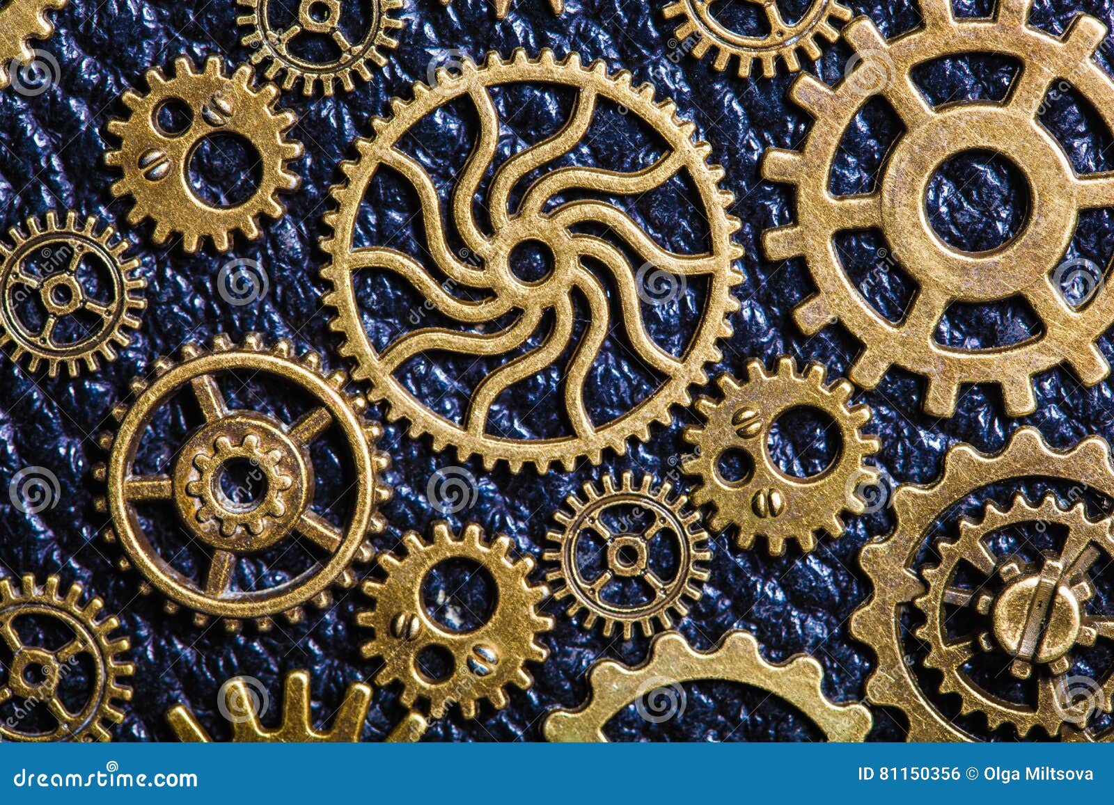 Steampunk Mechanical Cogs Gears Wheels On Wooden Background Stock Photo ...