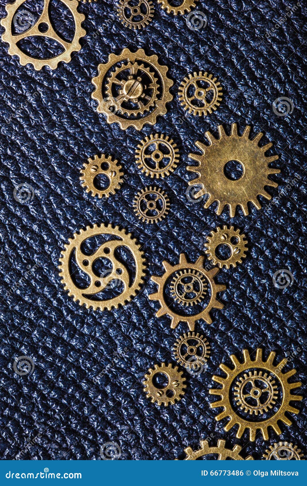Steampunk Mechanical Cogs Gears Wheels on Leathern Background Stock ...