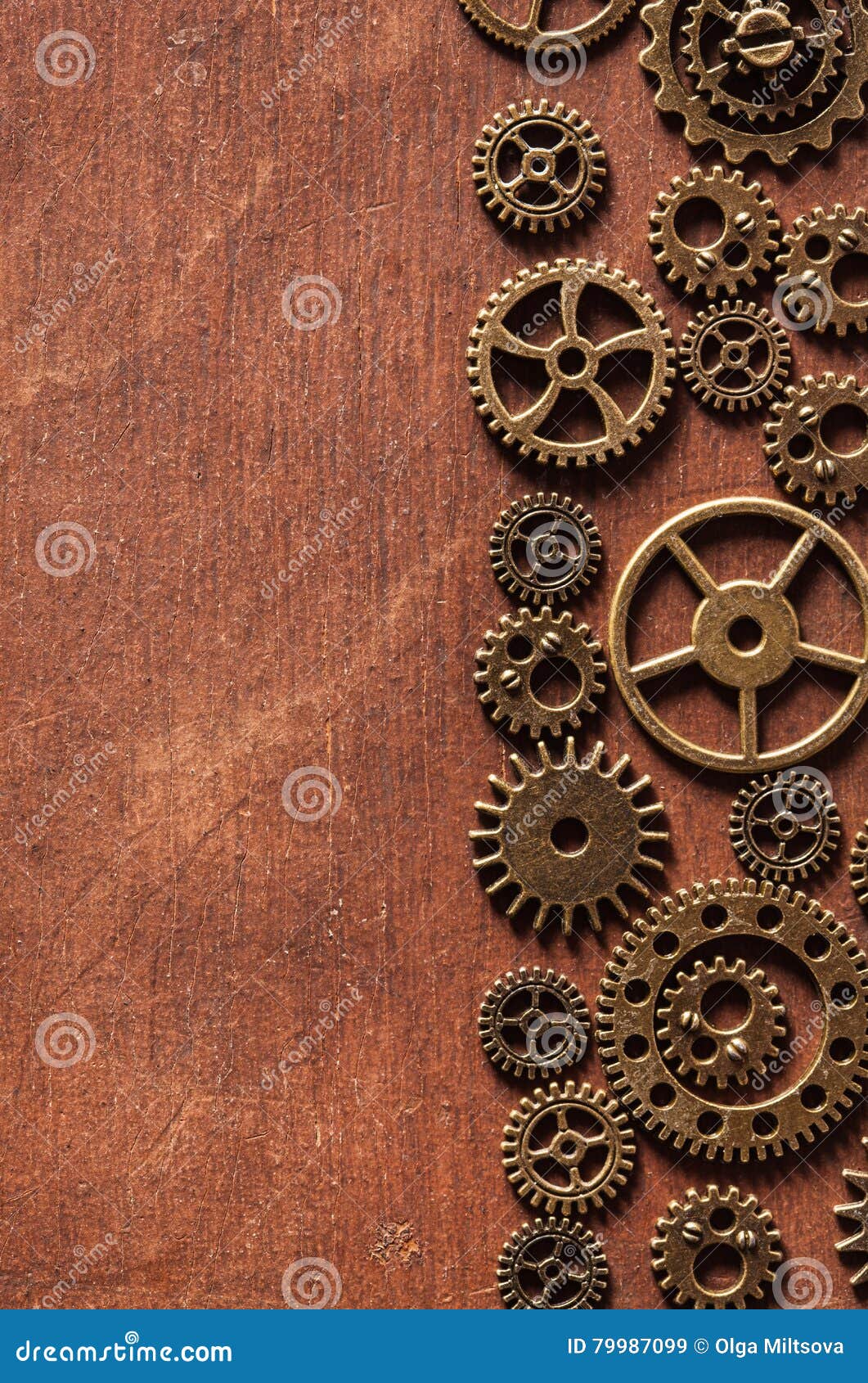 Steampunk Mechanical Cogs Gears Wheels On Leather Background Royalty ...