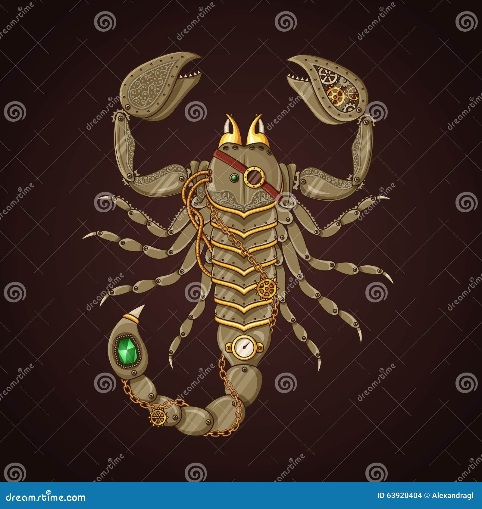 Steampunk Mechanical Scorpion Stock Vector - Illustration of objects ...