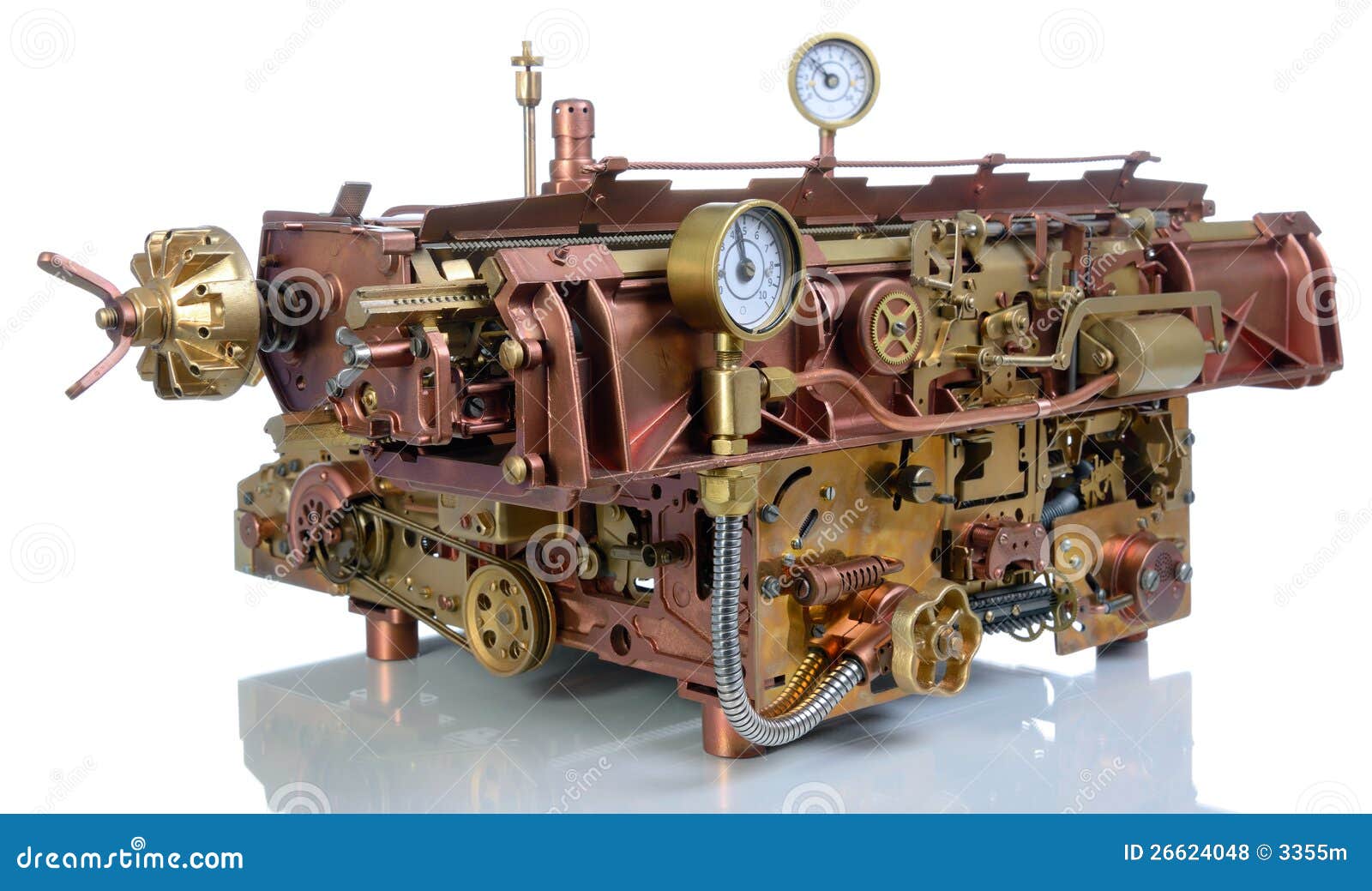 The steampunk mechanism. stock photo. Image of homemade - 26624048