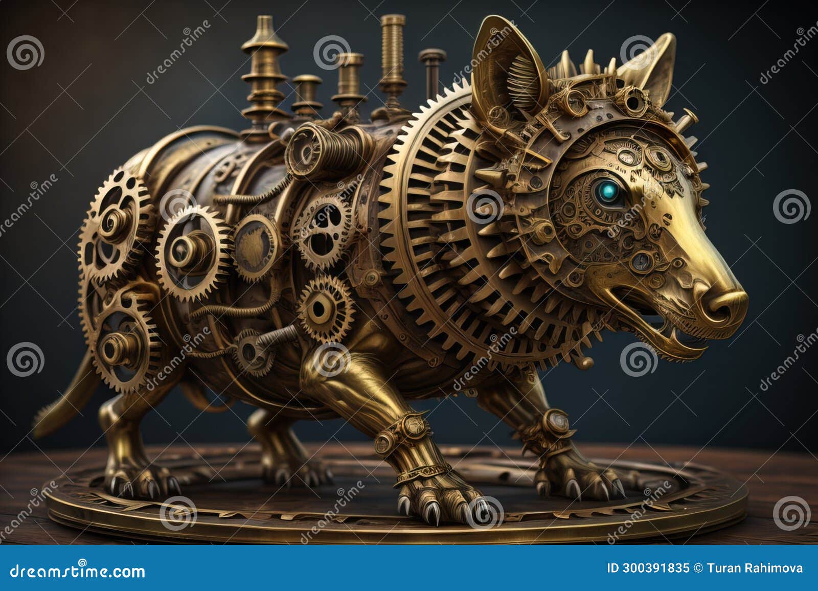 Steampunk Mechanism with Gears and Cogwheels. Ai Generative Stock ...