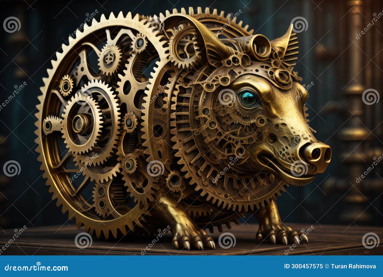 Steampunk Mechanism with Gears and Cogwheels. Ai Generative Stock Image ...