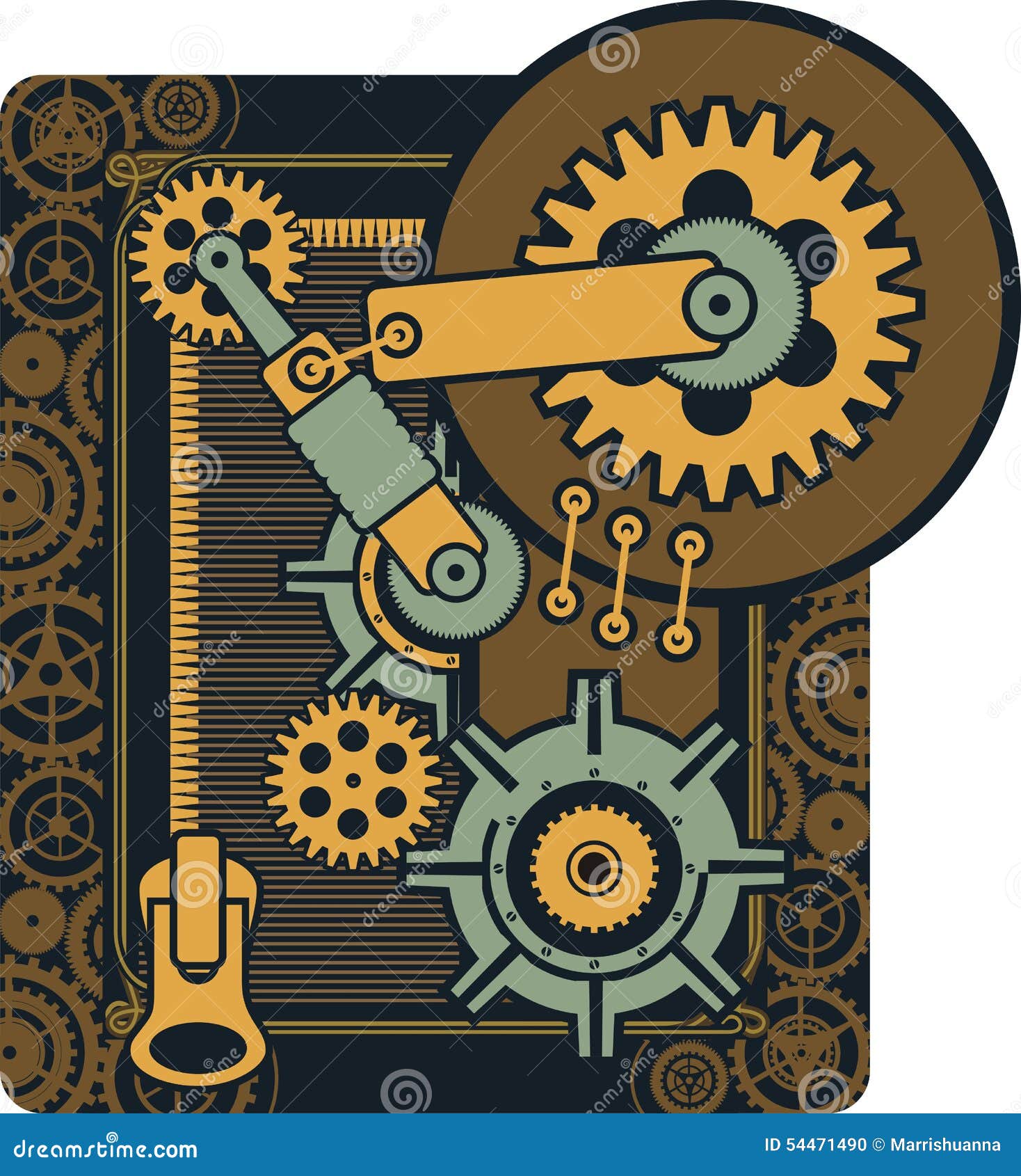 Steampunk mechanism stock vector. Illustration of background - 54471490