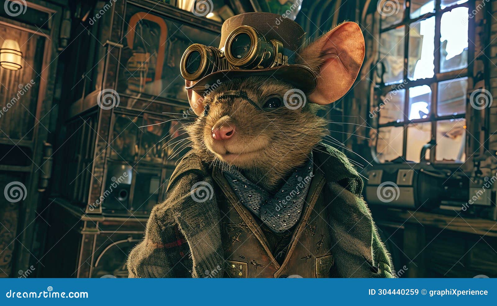 Steampunk Mouse With Classical Hat Stock Image | CartoonDealer.com ...
