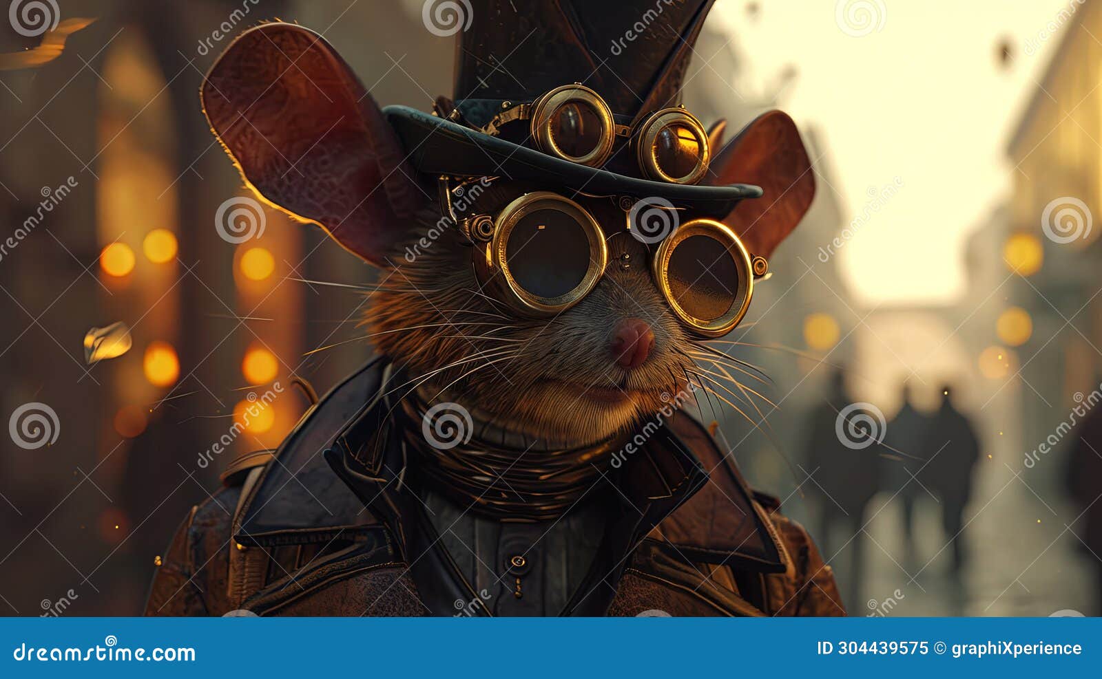 Steampunk Mouse with Classical Hat Stock Illustration - Illustration of ...