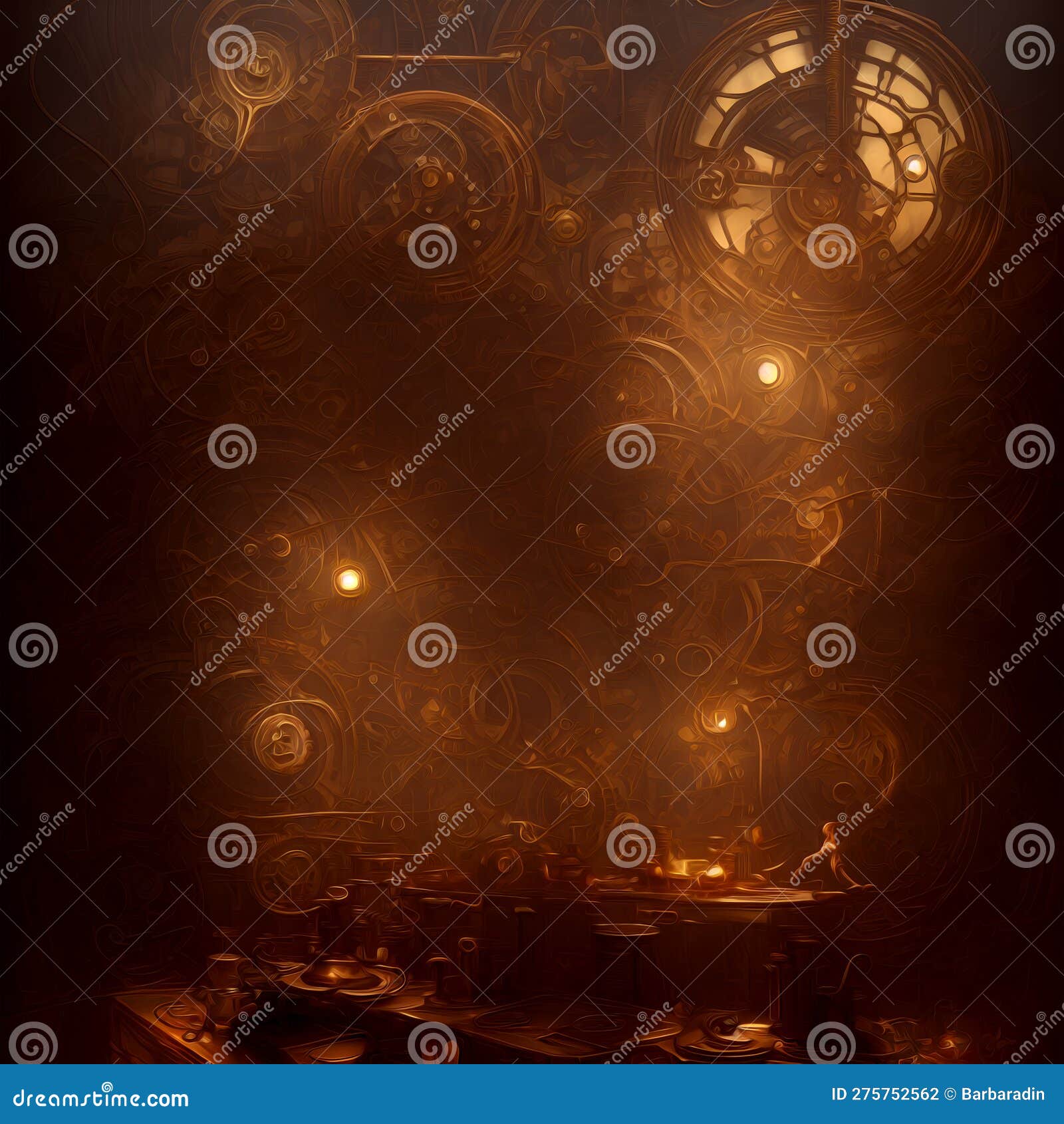 Steampunk Mysterious Laboratory Background Illustration Stock ...