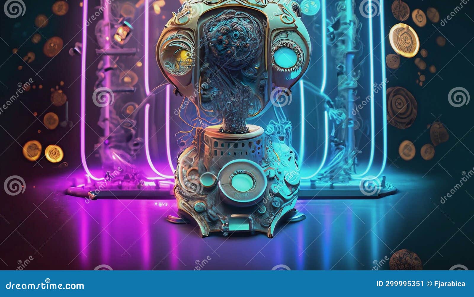 Steampunk neon background stock illustration. Illustration of grunge ...