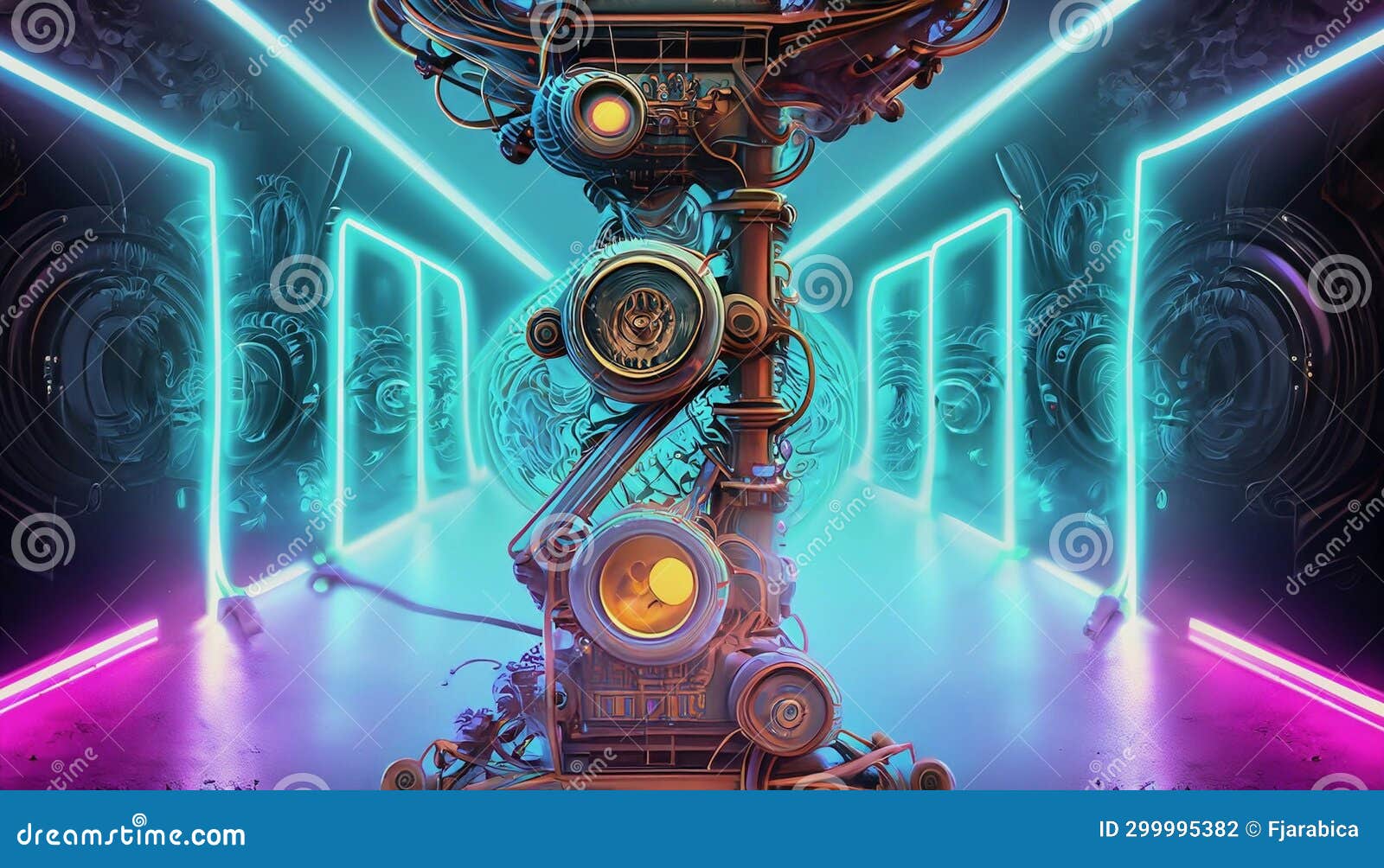 Steampunk neon background stock illustration. Illustration of stadium ...