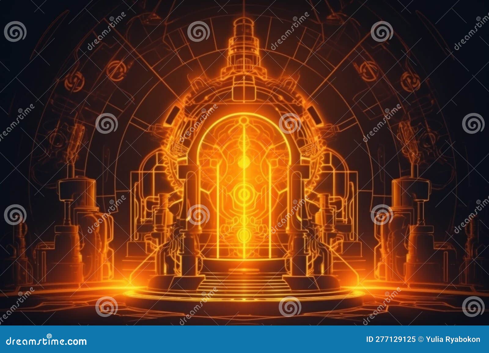 Steampunk Nuclear Reactor. Generate AI Stock Illustration ...