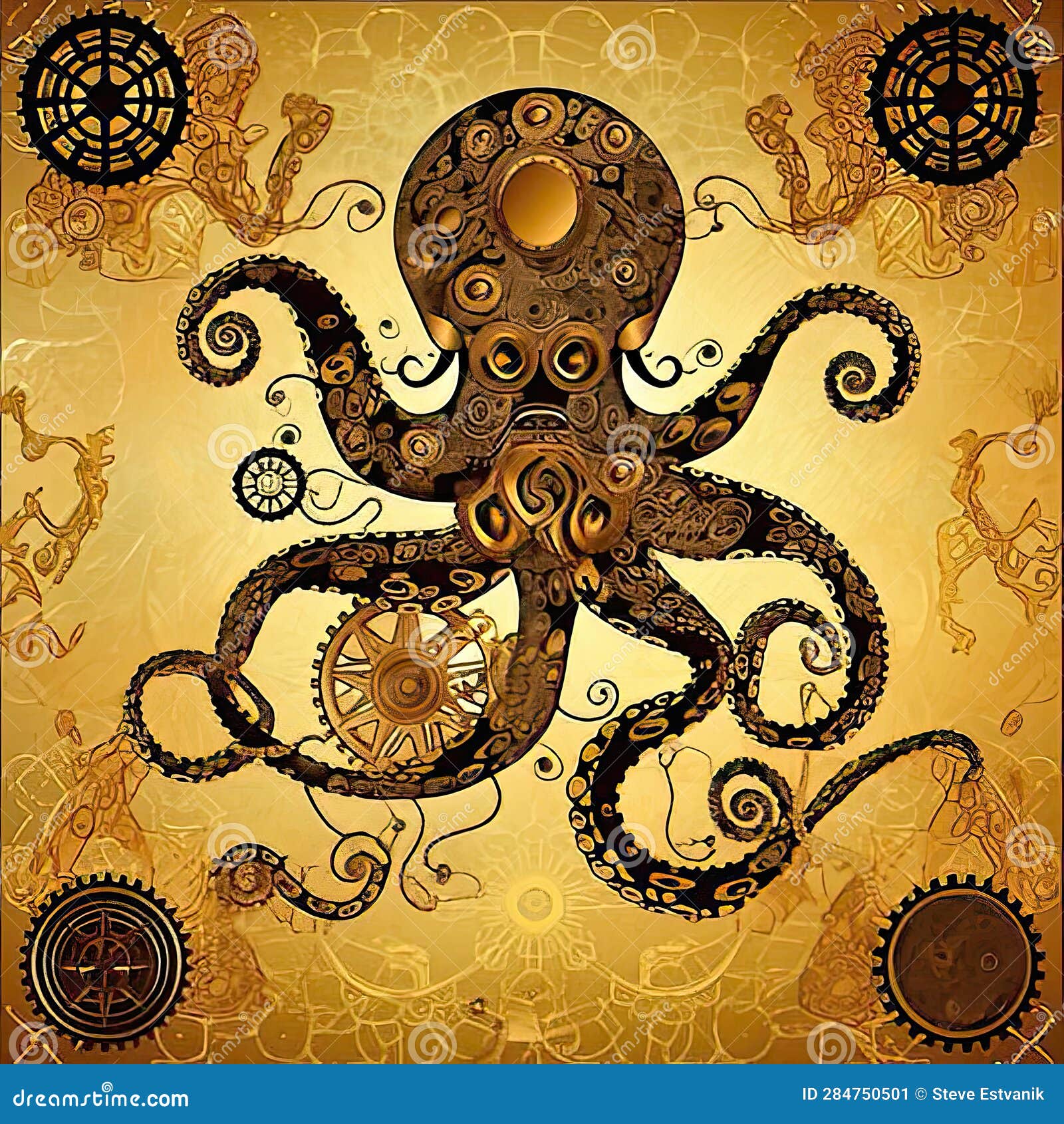 Steampunk Octopus Sculpture Made From Scrap Metal, Iron, And Bolts ...