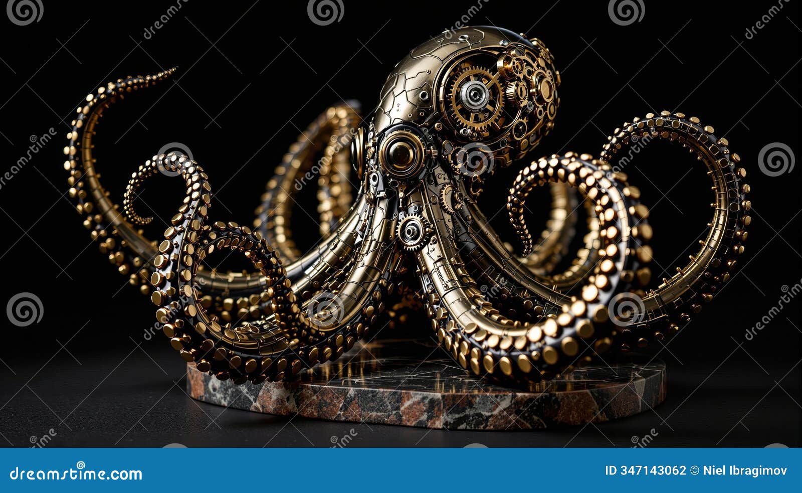 Steampunk Octopus Robot Mechanical Design Concept Art Stock Photo ...