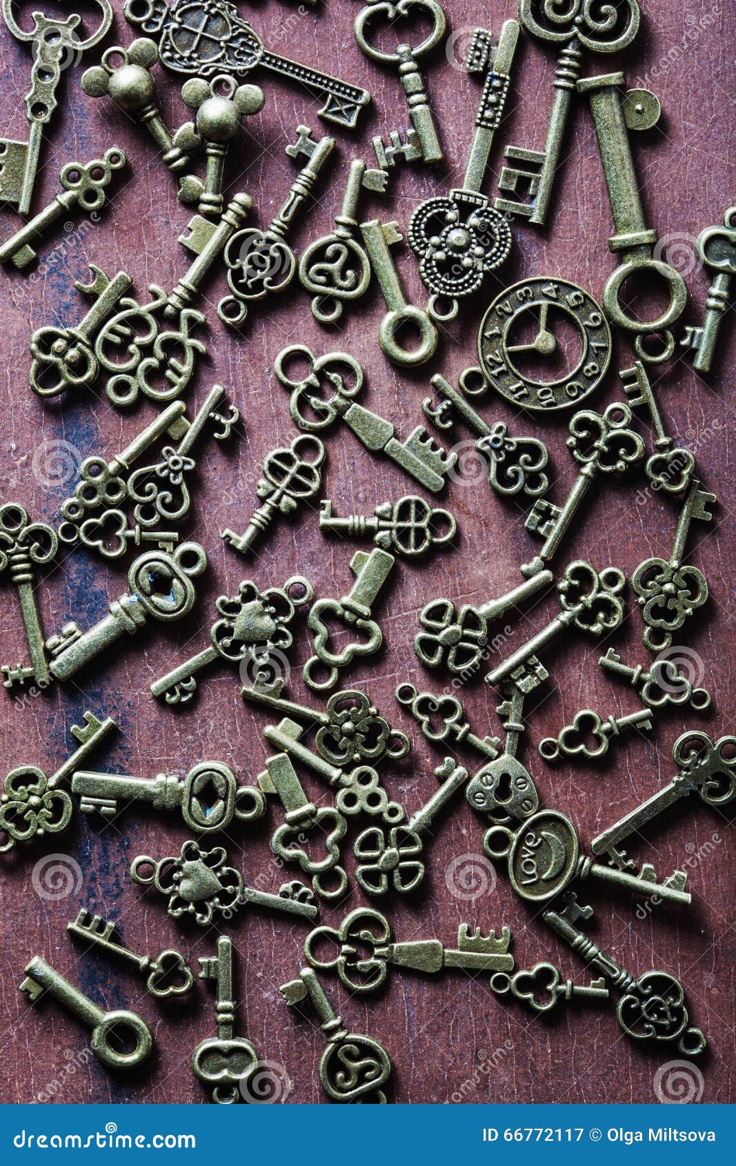 Steampunk Old Vintage Metal Keys Background Stock Image - Image of ...