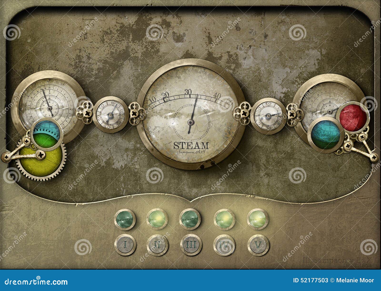 Steampunk Panel Control Board Stock Image - Image of lights, metal ...