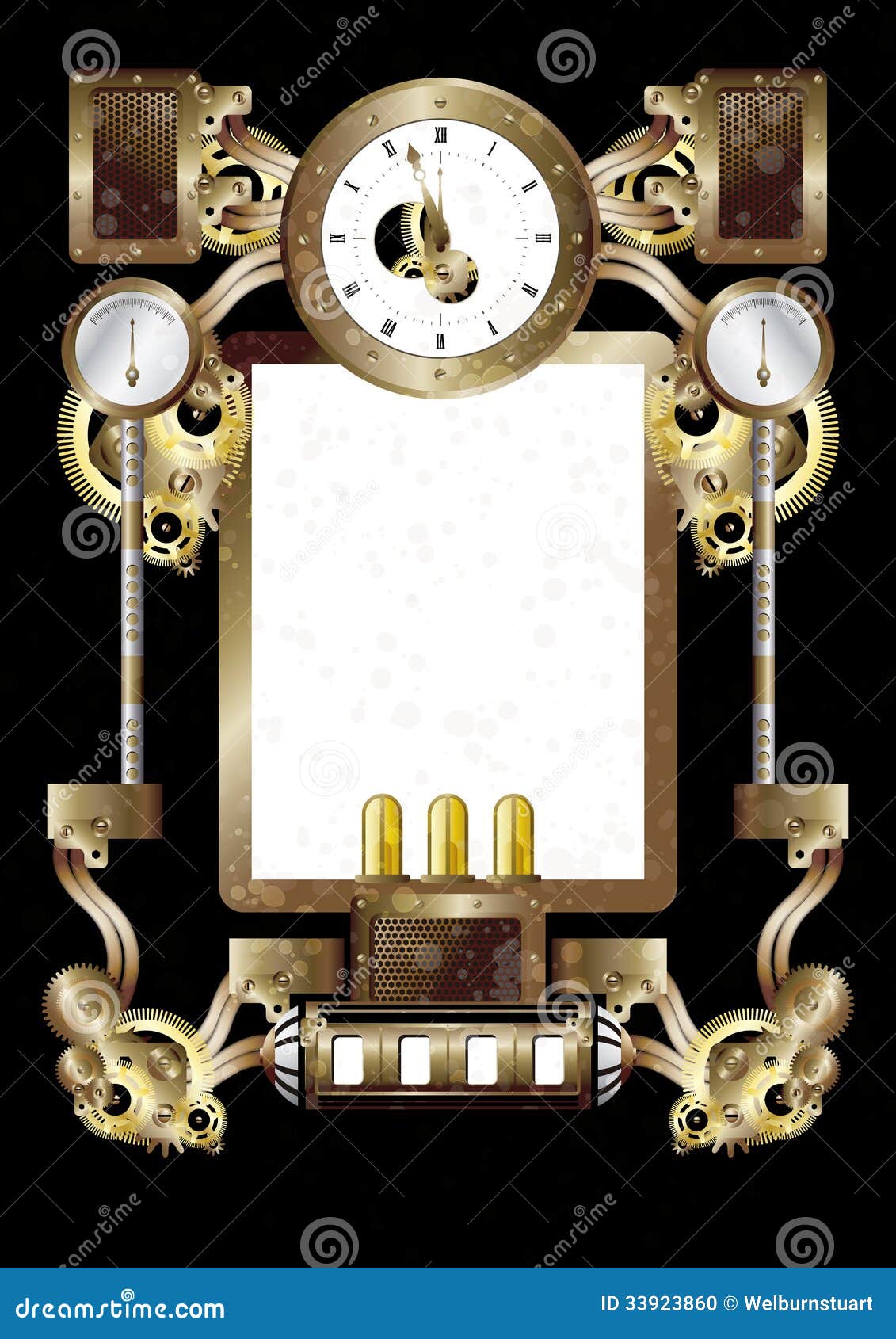 Steampunk panel 1a4 stock vector. Illustration of background - 33923860
