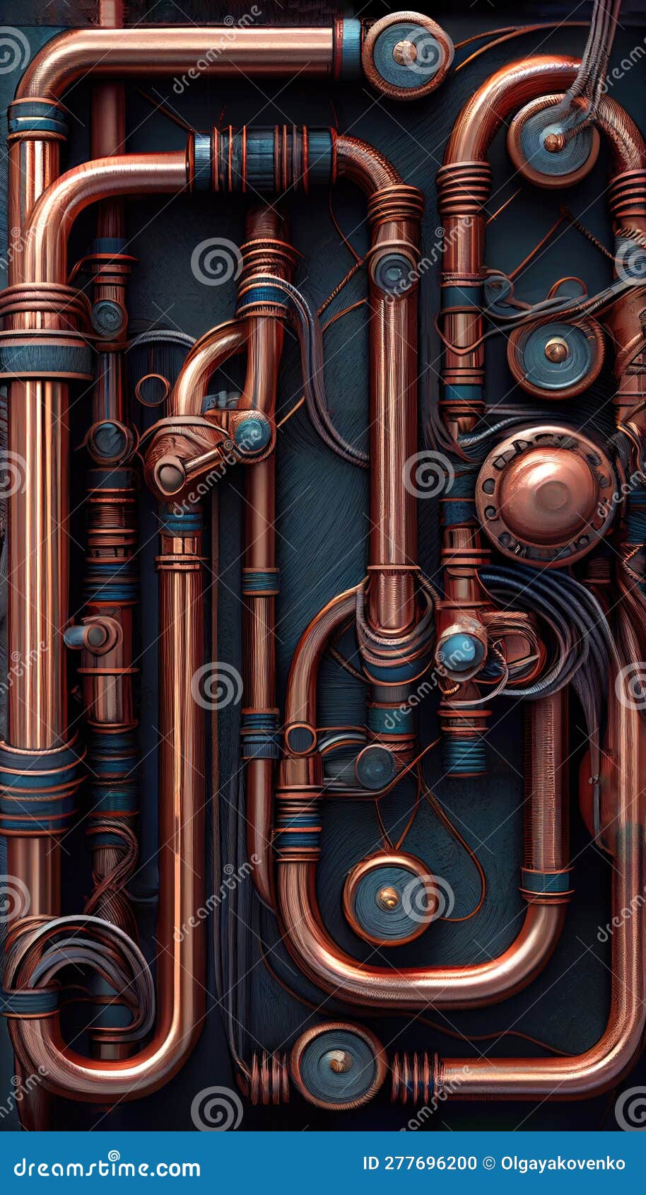 Steampunk Pipes Background, Ai Generation Royalty-Free Stock Photo ...