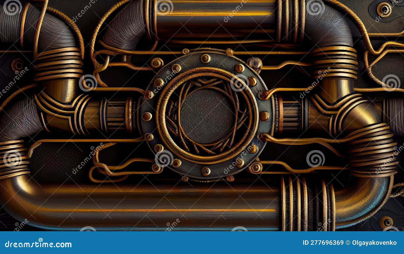 Steampunk Pipes Background, Ai Generation Stock Illustration ...