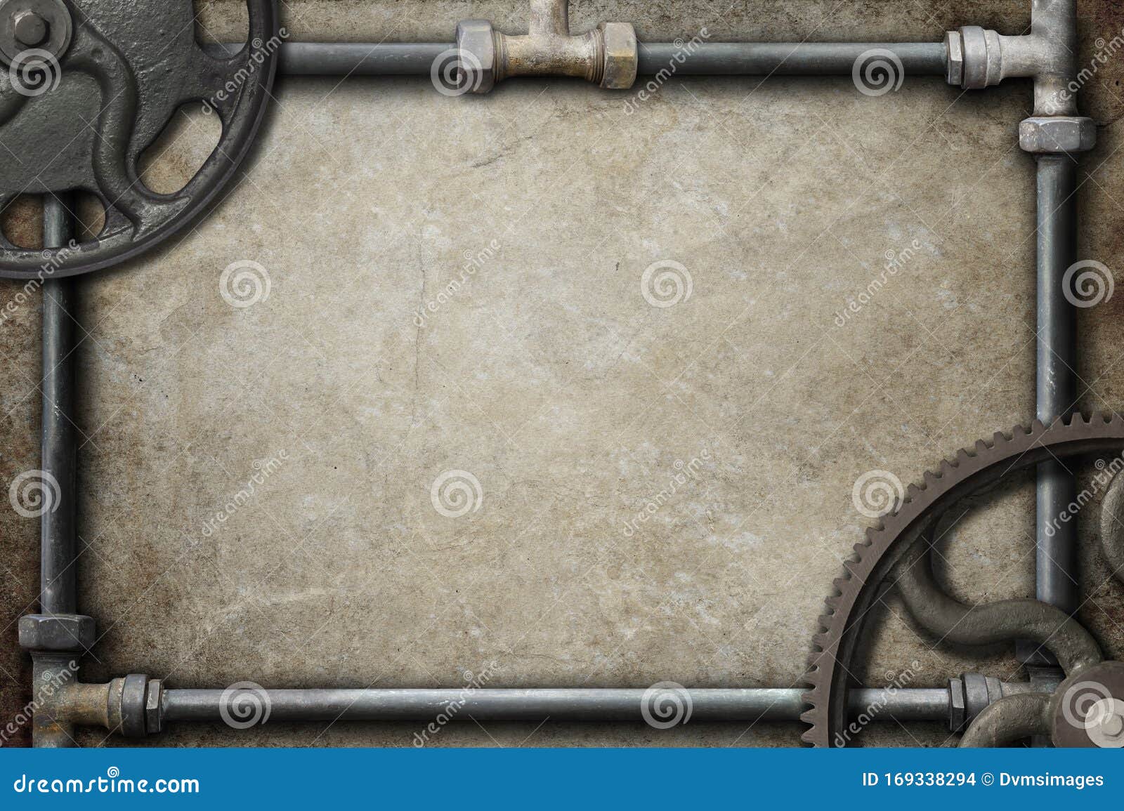 Steampunk Pipes and Cogs Frame Background Stock Photo - Image of ...