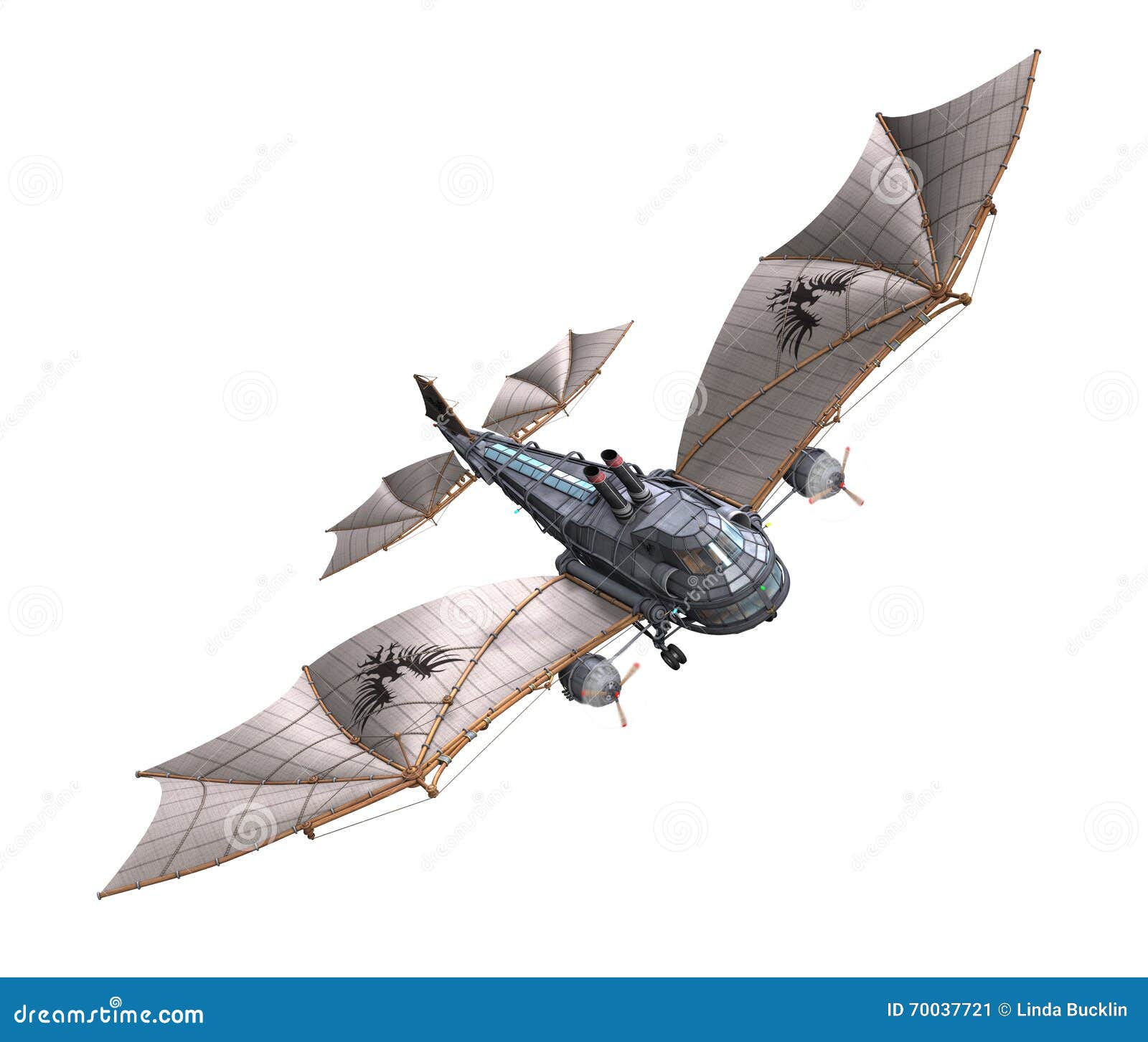 Steampunk Plane stock illustration. Illustration of flying - 70037721