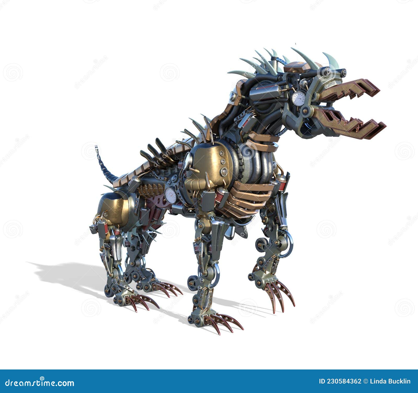 Steampunk RoboDog stock illustration. Illustration of fantasy - 230584362