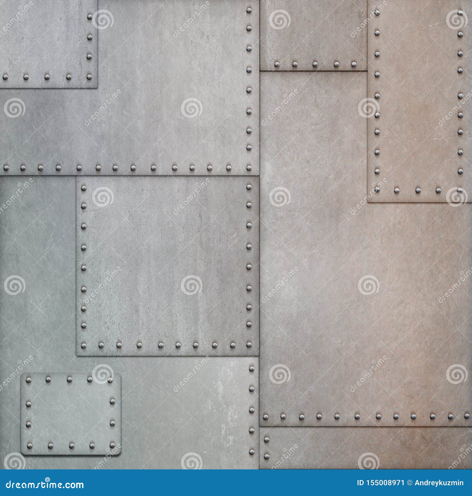 Steampunk Rusty Armor Metal Background 3d Illustration Stock Image ...