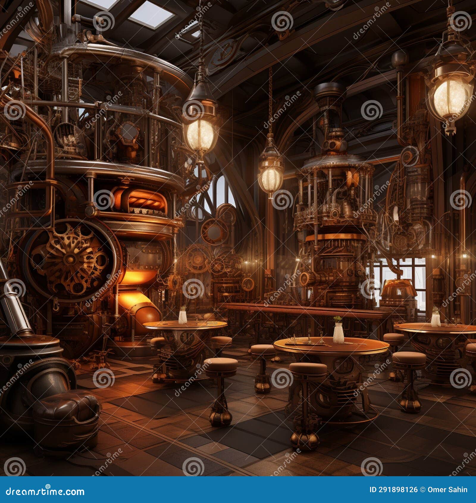 Steampunk Sanctuary: Industrial Leather Dreams Stock Photo - Image of ...