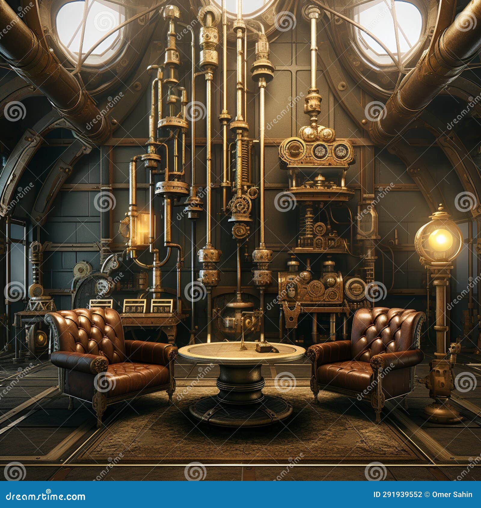 Steampunk Sanctuary: Industrial Leather Dreams Stock Photo - Image of ...