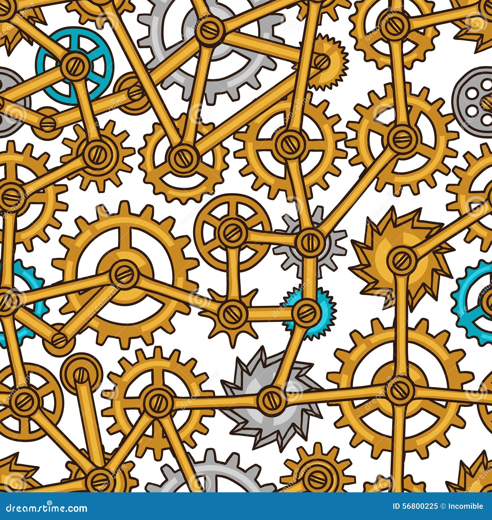 Steampunk Seamless Pattern of Metal Gears in Stock Vector ...