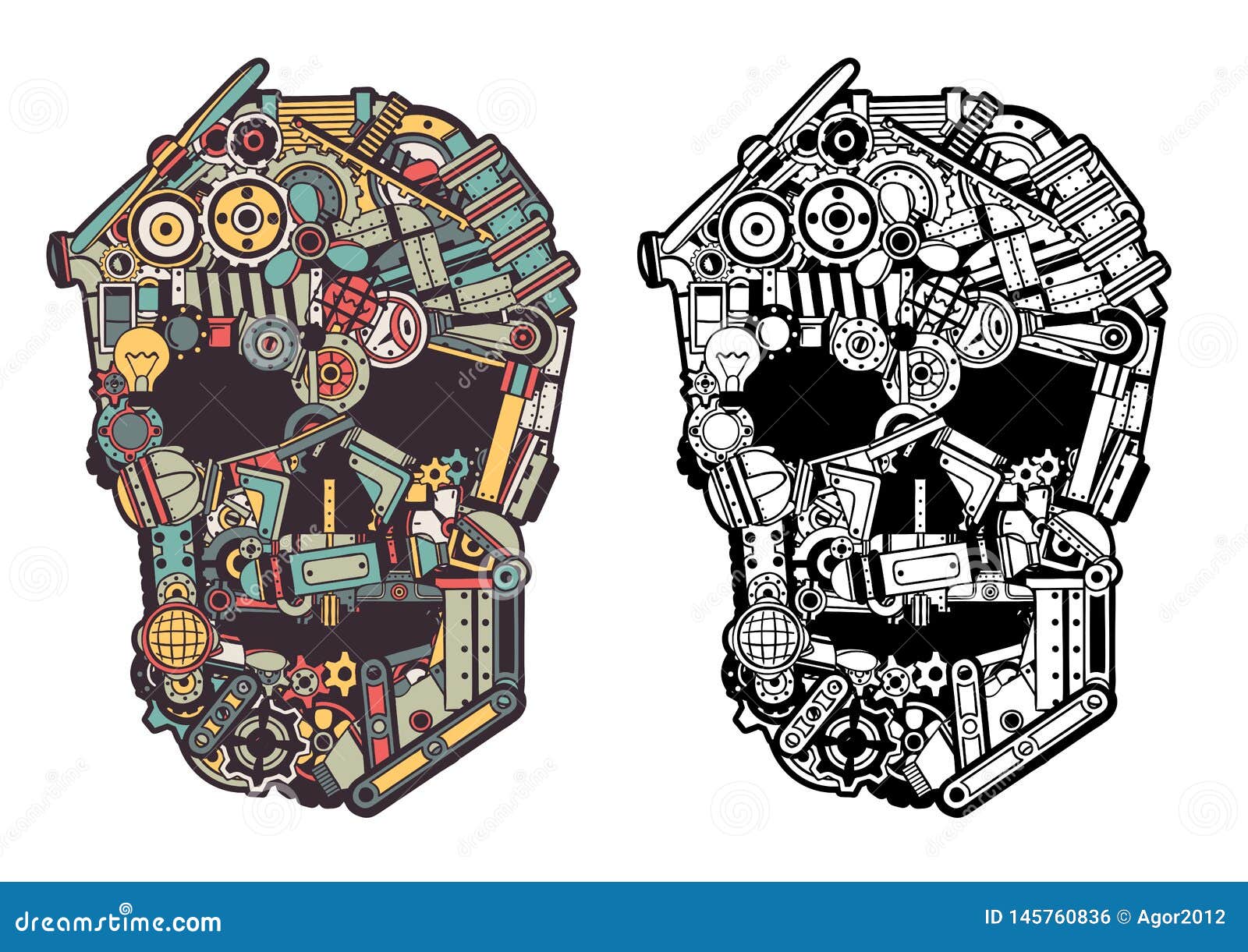 Steampunk Skull Drawing Royalty-Free Stock Photography | CartoonDealer ...
