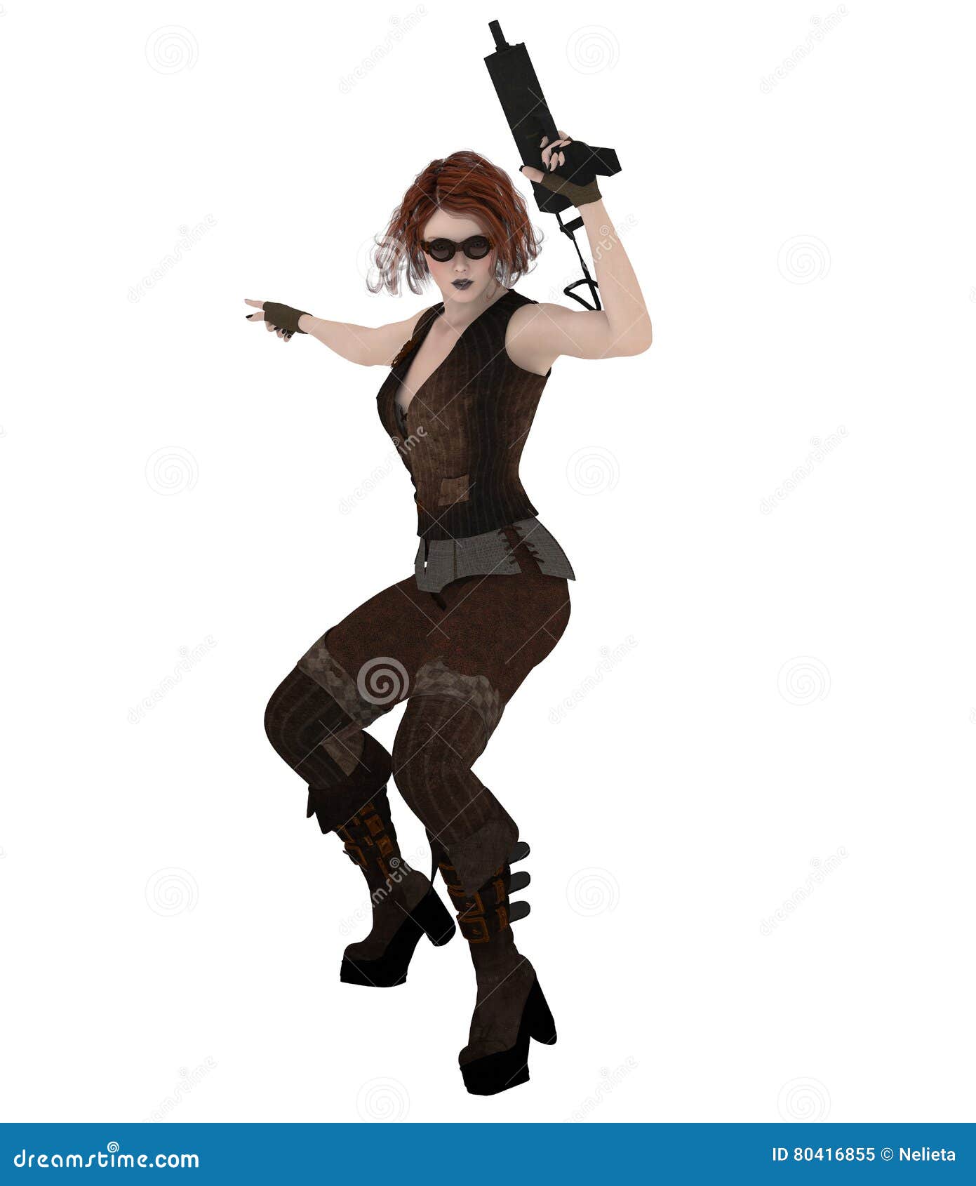 Steampunk Soldier, 3d Illustration Stock Illustration - Illustration of ...